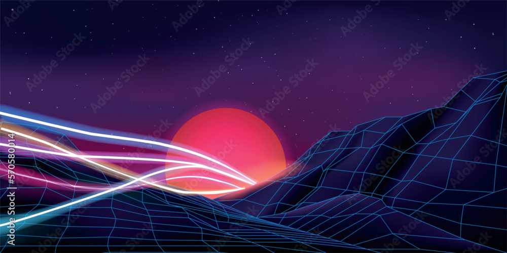 Abstract technology background for computer party. Light space and sun ...