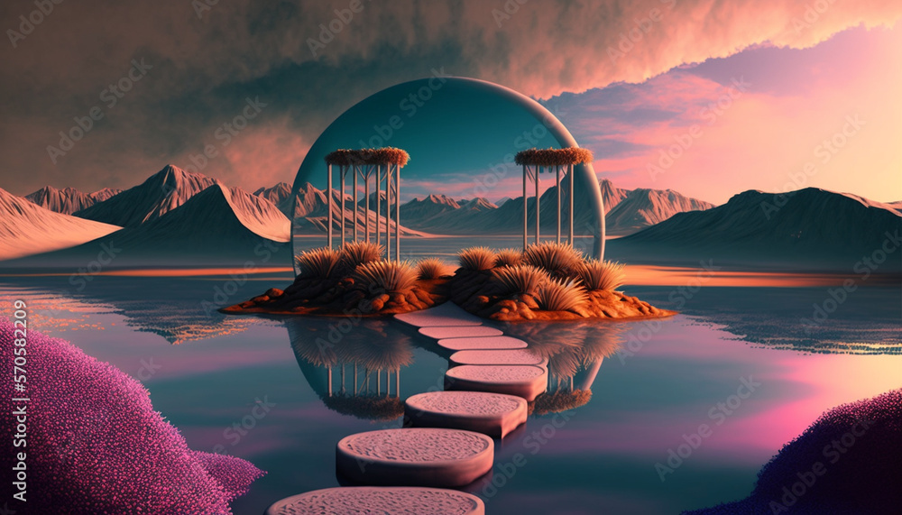 Surreal and Photo Realistic Pastel Landscapes of Dream-like settings ...