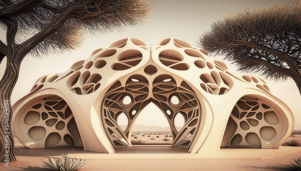 an organic, nature inspired structure, where geometric shapes and lines ...
