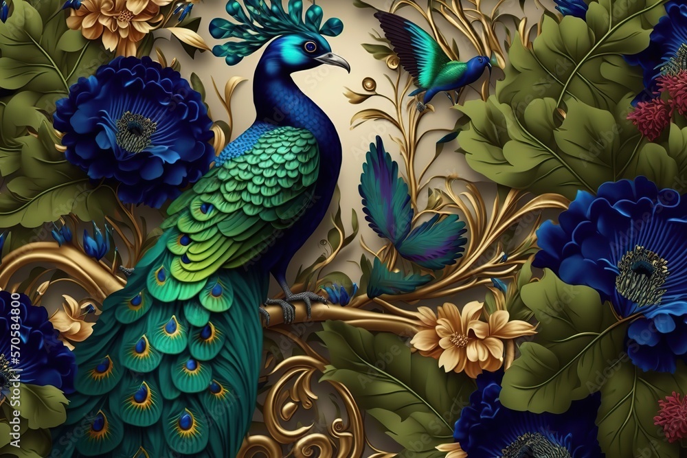 Peacock Pattern Wallpaper
