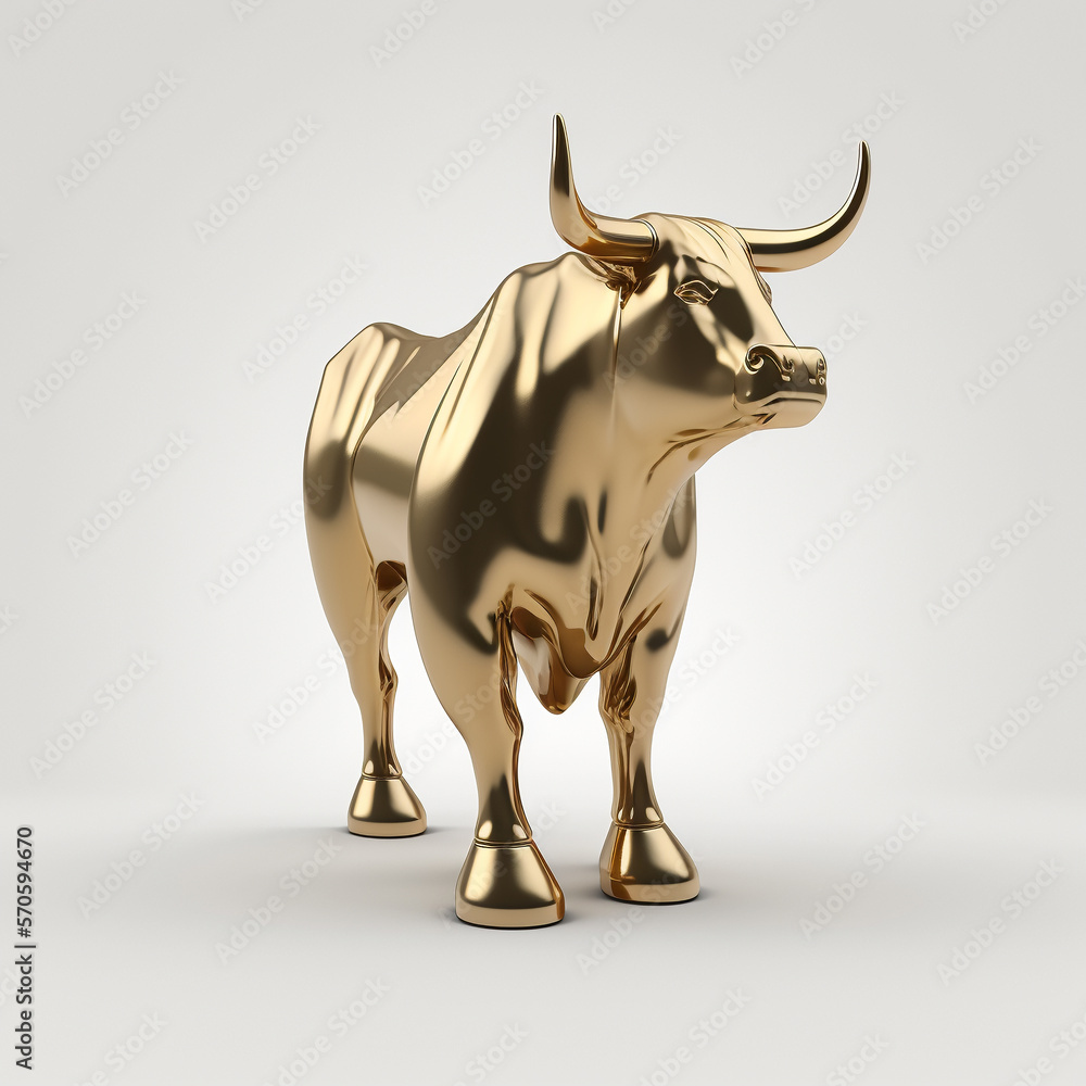 sculpture of a big pumped-up bull. a symbol of strength. ai generated ...