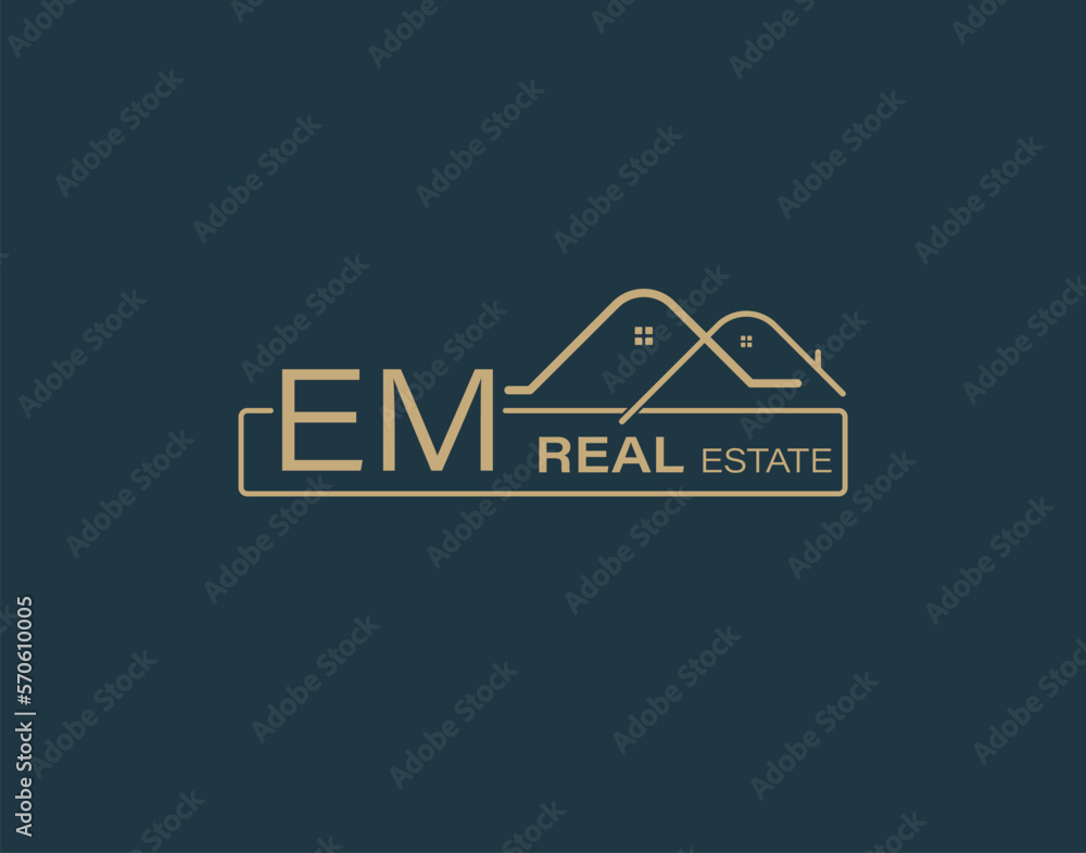EM Real Estate & Consultants Logo Design Vectors images. Luxury Real ...