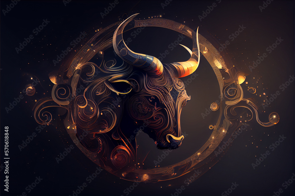 Taurus constellation zodiac sign astrological background. The bull ...