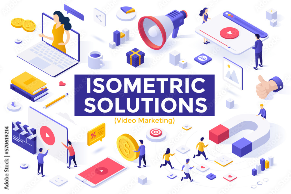 Collection Of Isometric Vector Elements Stock Vector | Adobe Stock