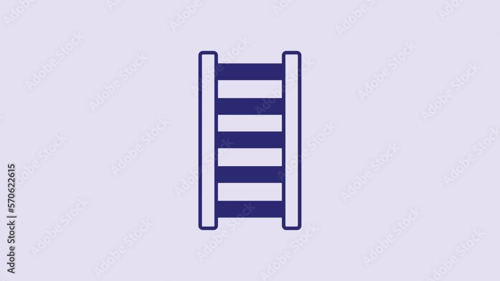 Vidéo Stock Blue Fire escape icon isolated on purple background ...