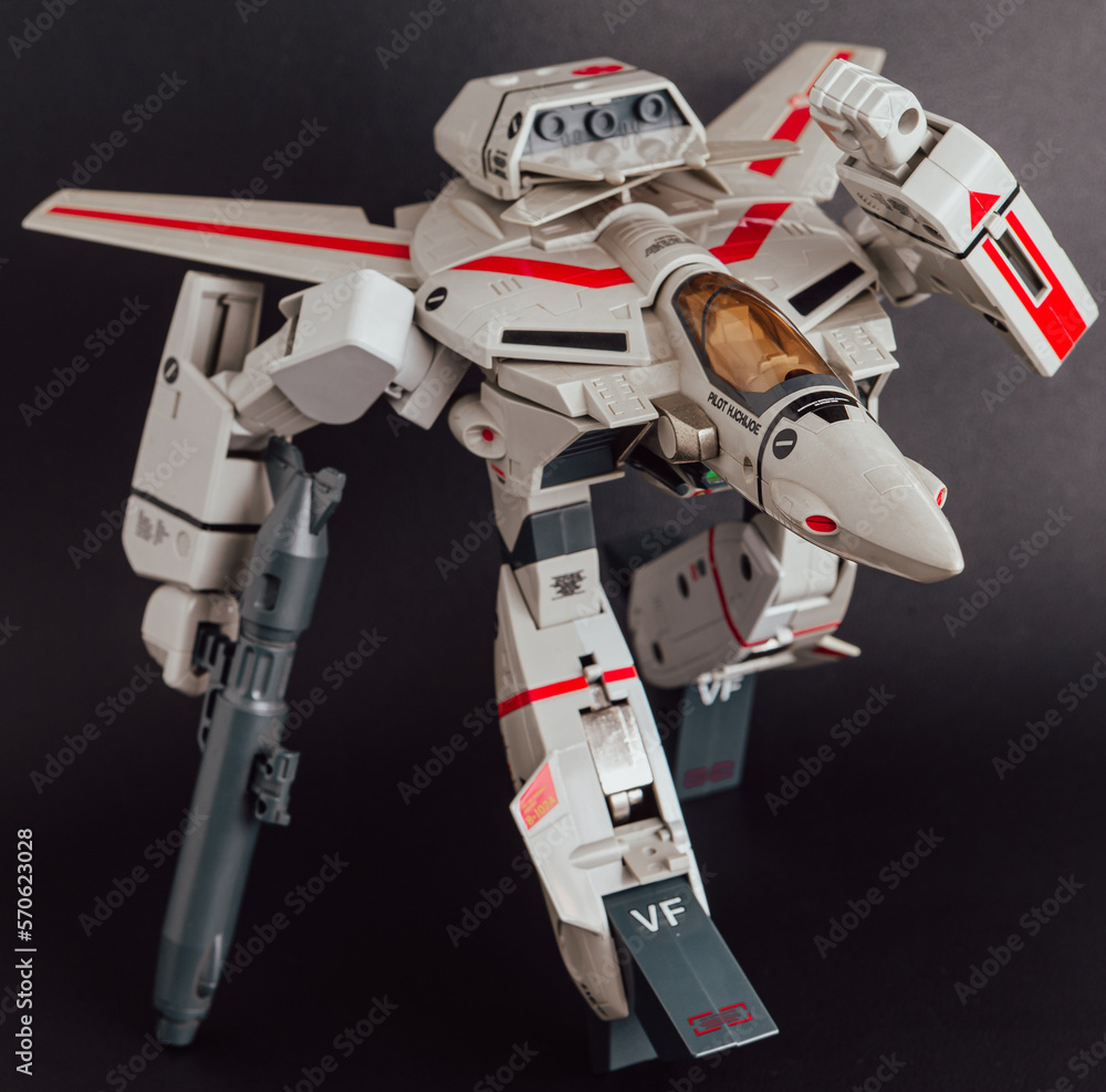 LULEA SWEDEN February 11, 2023: Vintage action figure from Japanese animated TV-series "Macross ...