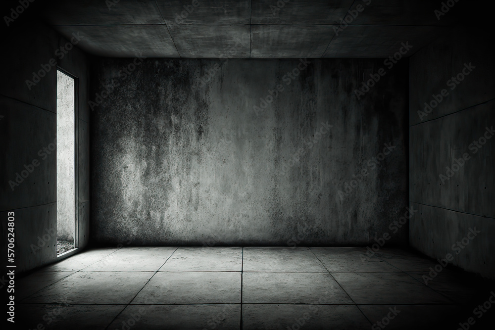 old room,Grungy concrete wall and floor background ,empty old room ...