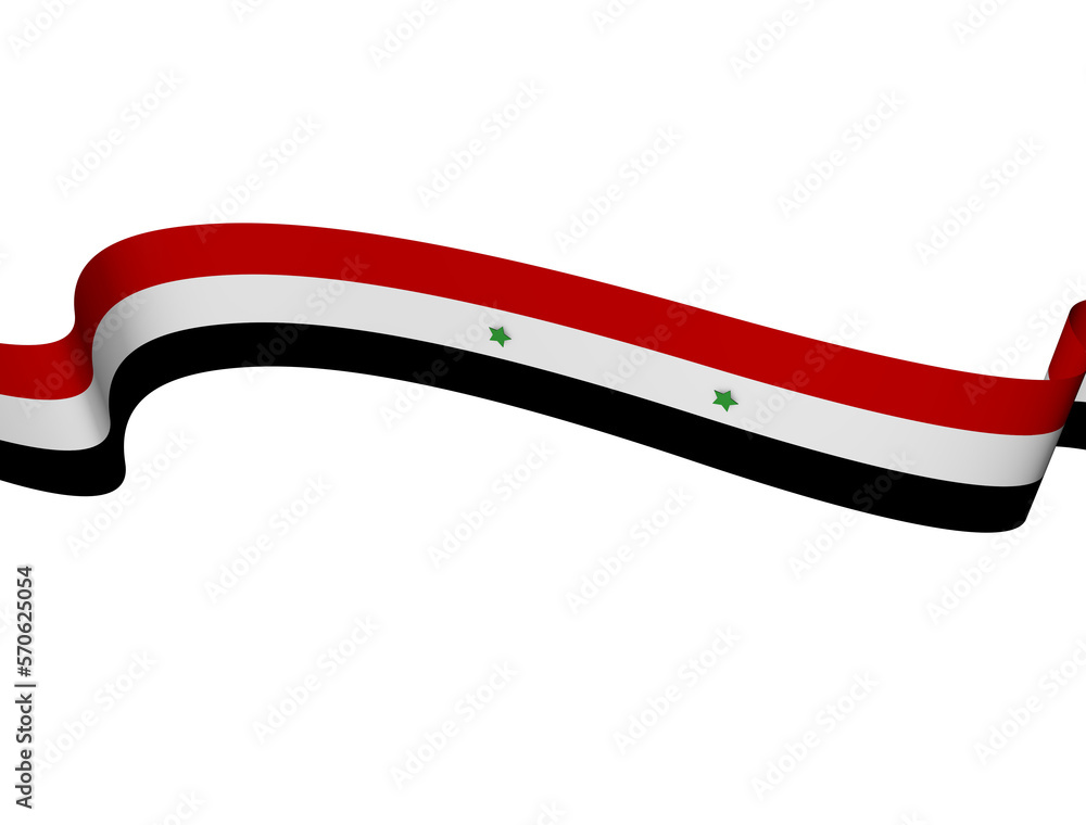 Syrian Flag, Transparent Background, Wavy Flag Stock Illustration ...