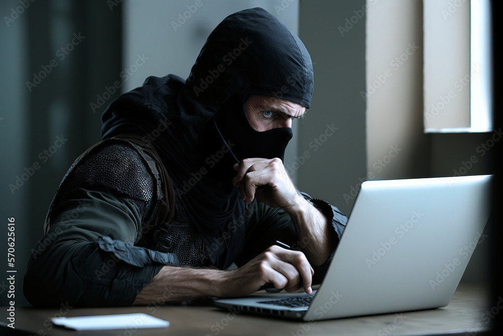 Illustrazione Stock concept of malware spyware computer virus showing a ...