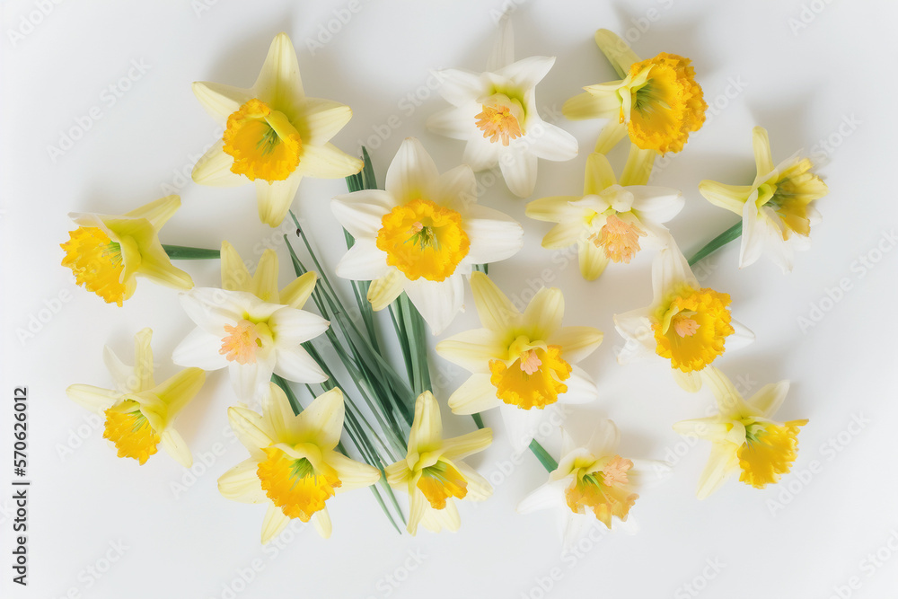 Daffodil Stem Background - Cheerful yellow and white daffodil stems ...