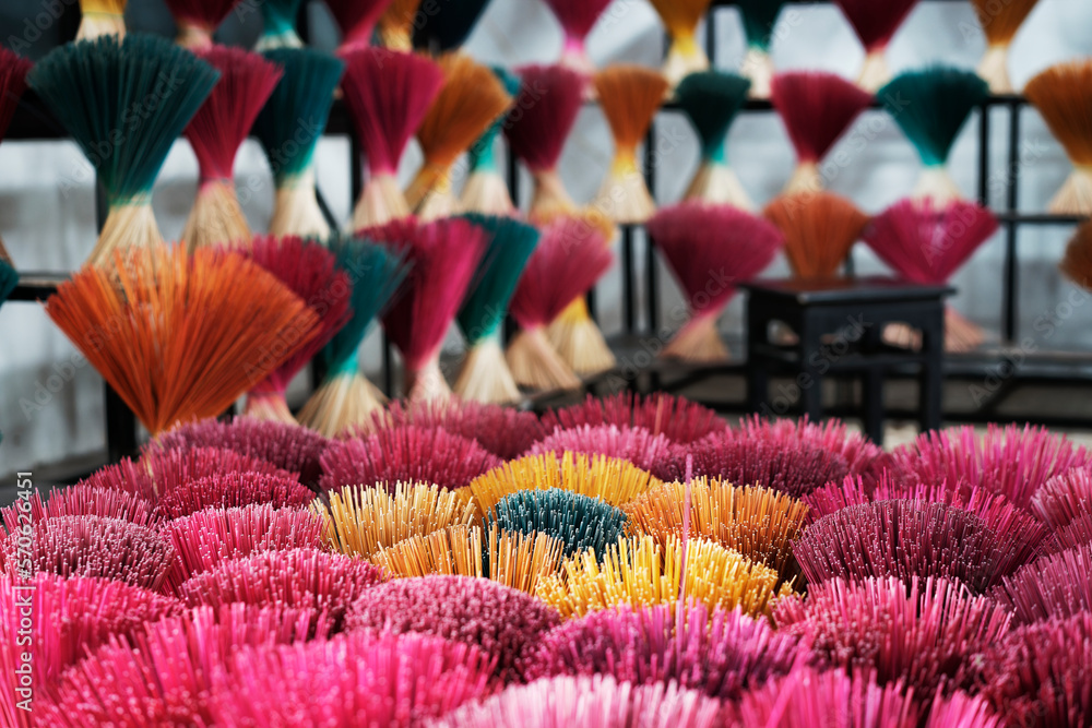 Traditional Colorful Vietnamese Incense Sticks in Imperial Royal Palace ...