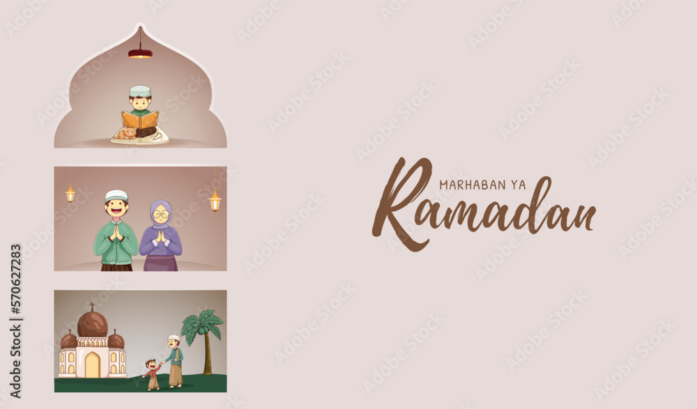 Translation : Welcome to Ramadan Month. Ramadan Kareem Poster Design ...