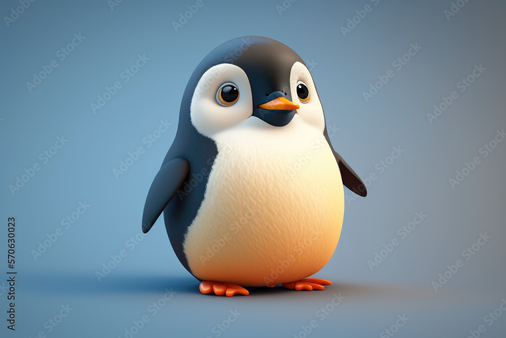 Cute 3D penguin model — Generative AI Stock Illustration | Adobe Stock