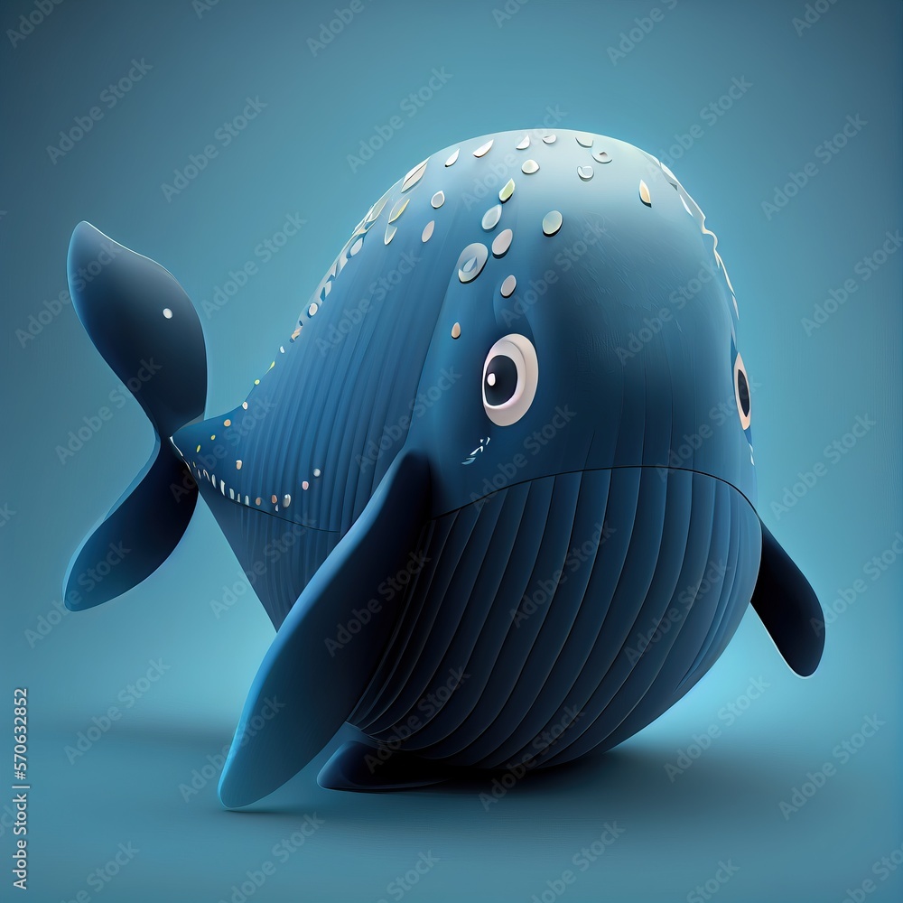 cartoon whale, generative ai Stock Illustration | Adobe Stock