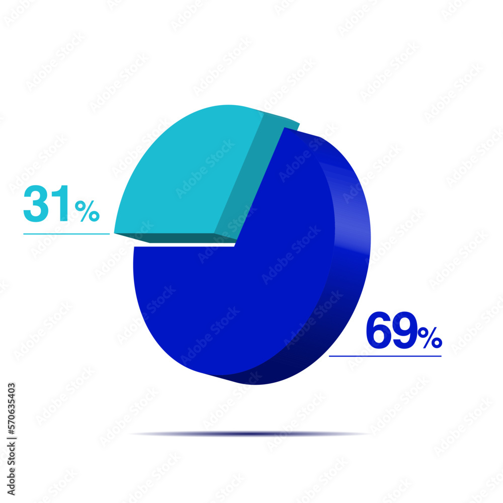 thirty one sixty nine 31 69 3d Isometric pie chart diagram for business ...
