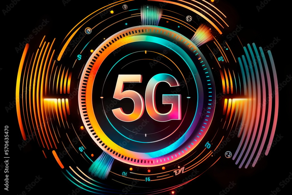 5G wireless internet wide area network data speed technology Generative ...