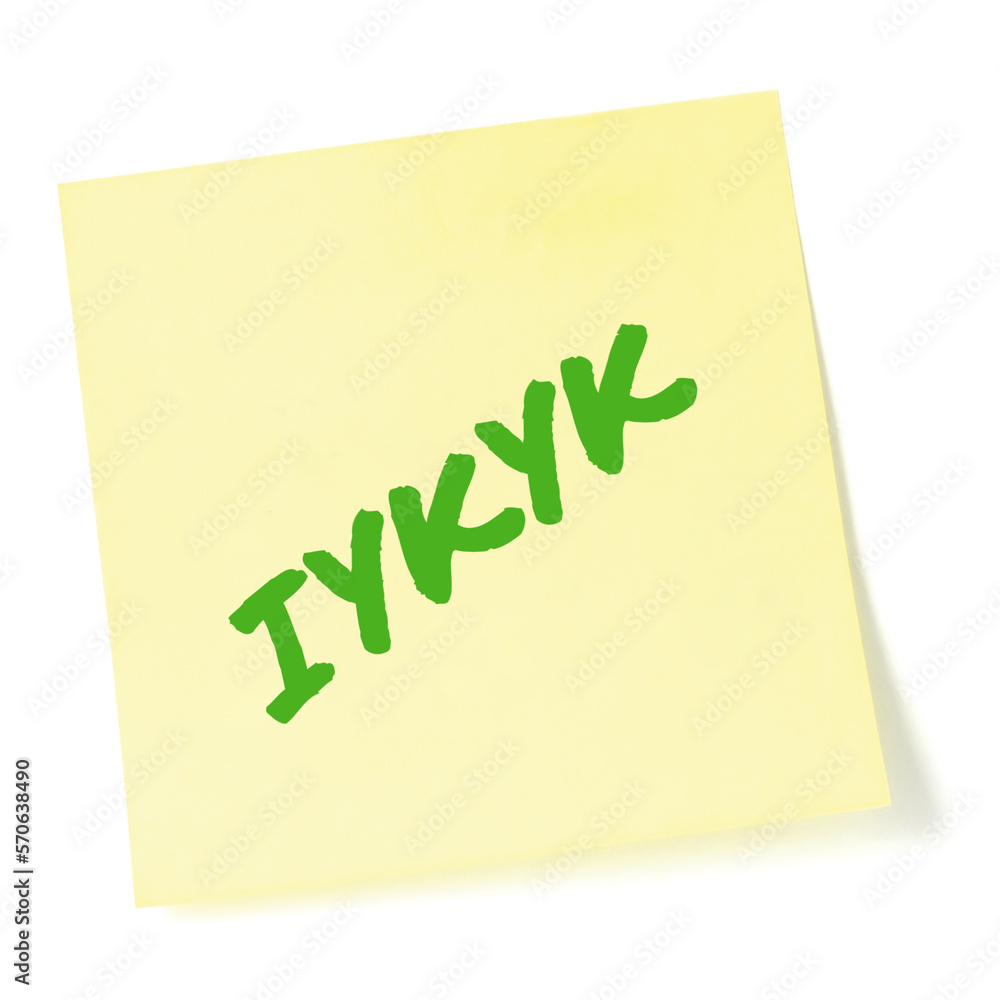 If you know, you know acronym IYKYK text macro closeup, neon green ...