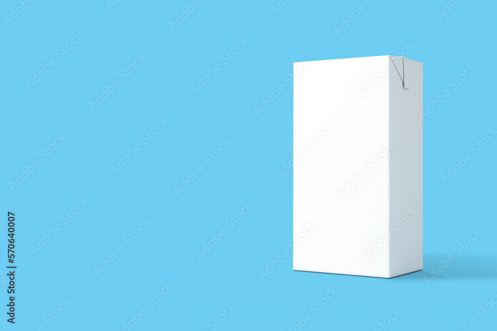 white milk box isolated on bright blue background Stock Illustration ...