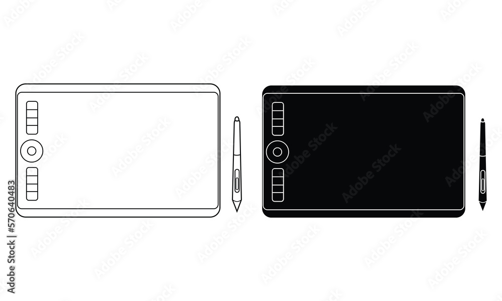 Realistic black tablet template isolated on transparent checkered ...