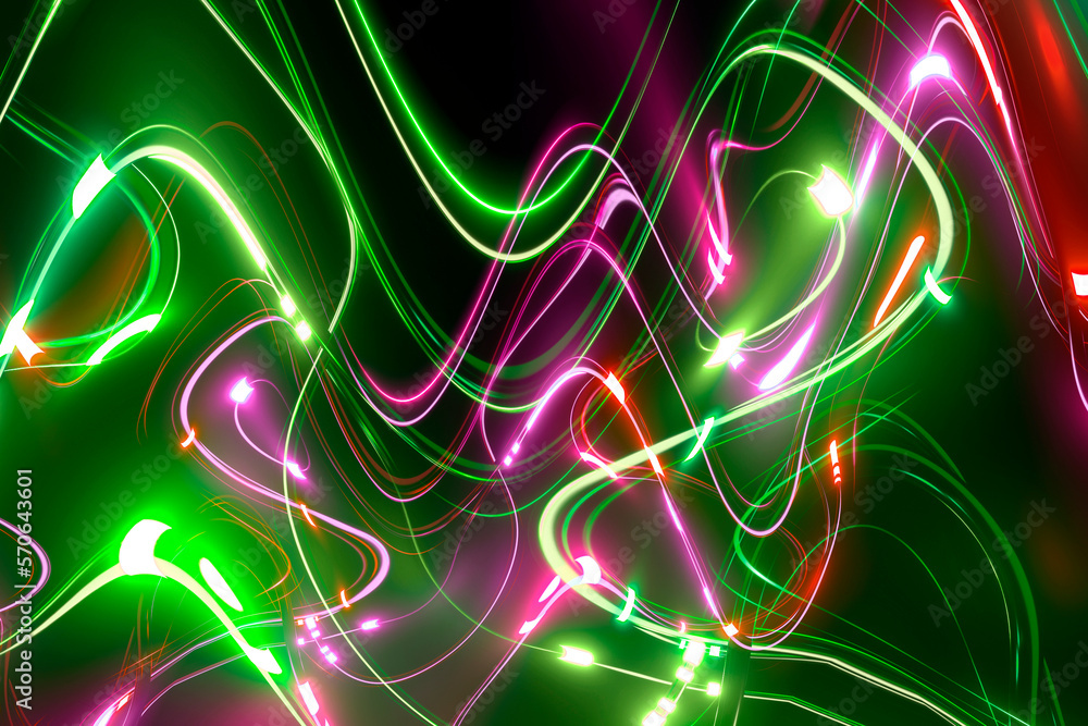 Abstract vibrant neon fluid free distorted dynamic flowing ripple ...