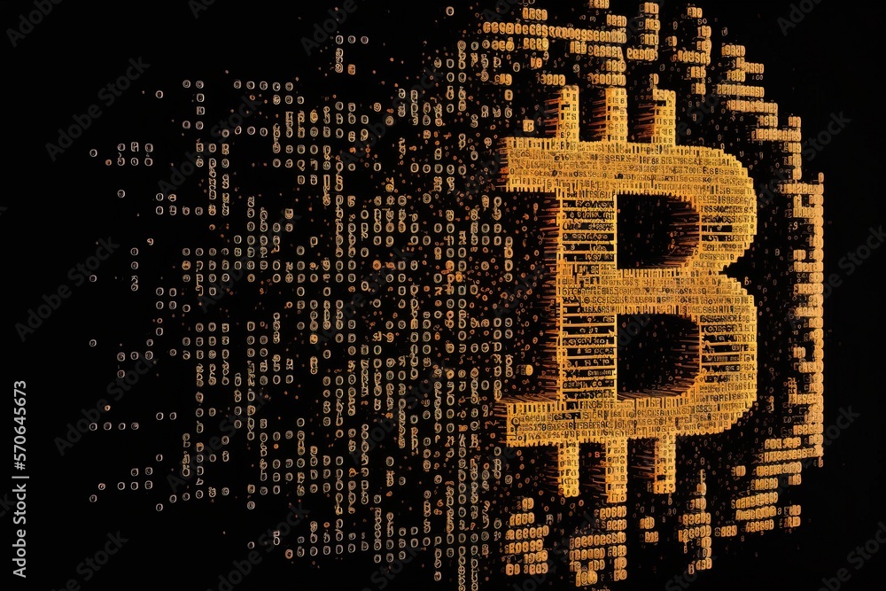 Bitcoin and ascii code Stock Illustration | Adobe Stock