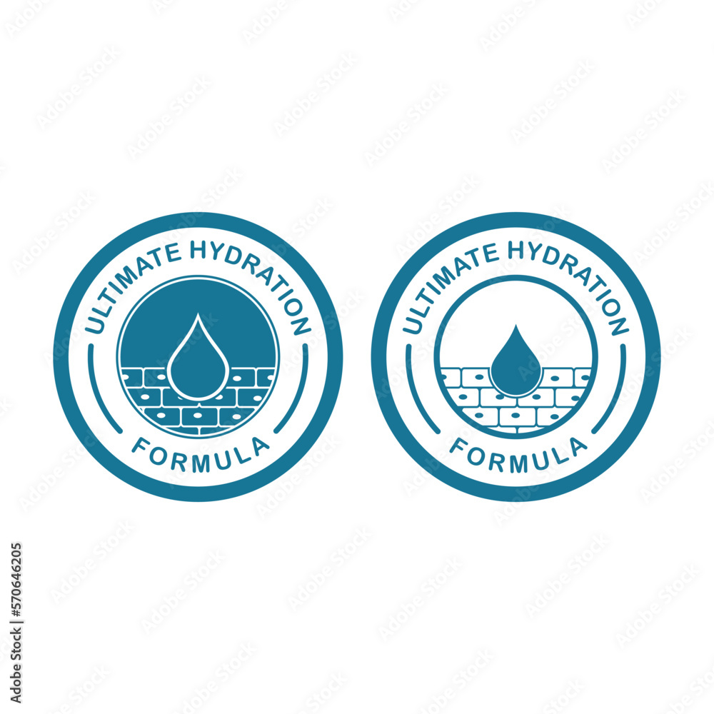 Ultimate hydration formula badge logo design. Suitable for cosmetics ...