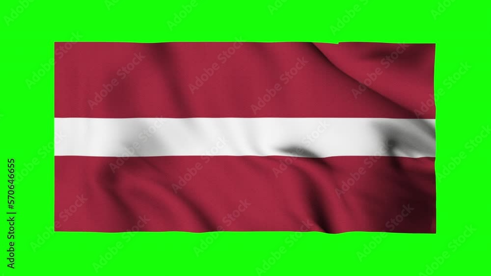 Flag of Latvia waving isolated by the alpha channel(transparent ...