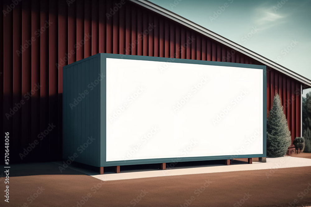 vintage container empty outdoor business signage mockup to add company ...