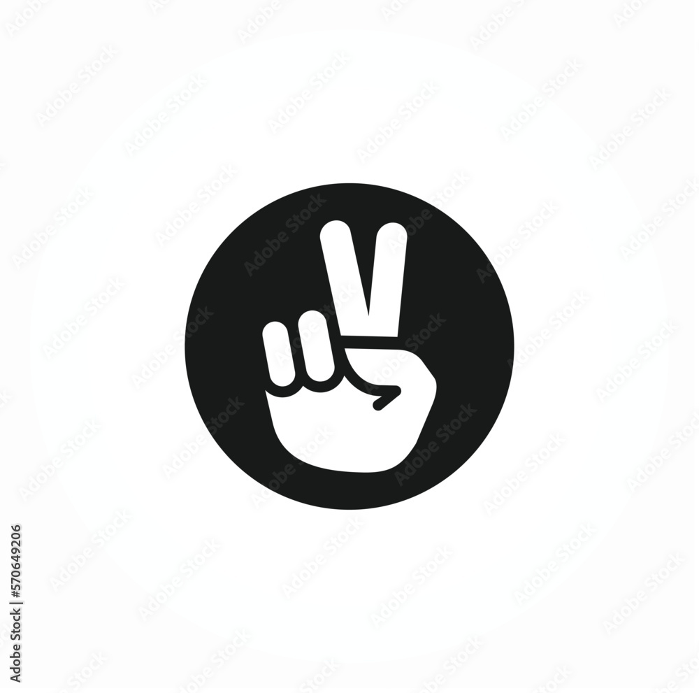 Victory finger hand logo. Vector illustration. Stock Vector | Adobe Stock