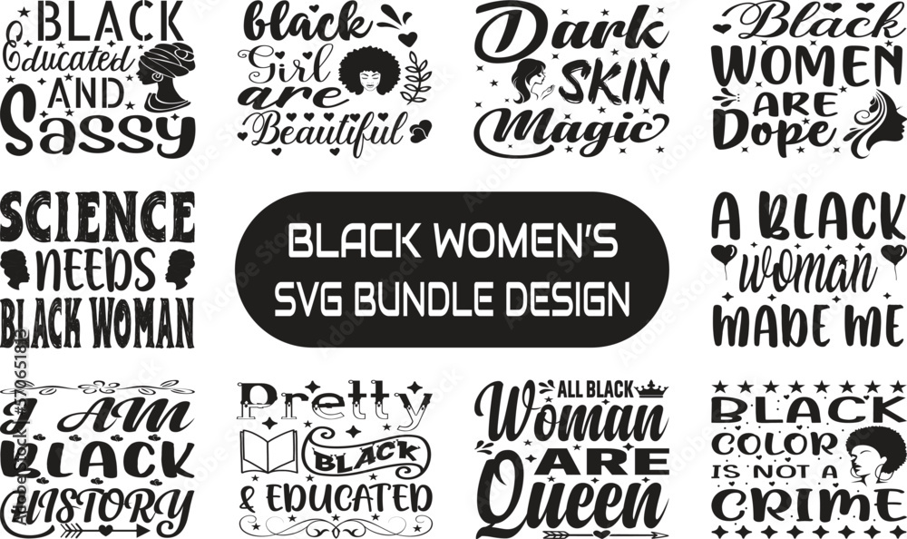 Black Womens Svg Bundle Design Black Woman Svg Design Bundle Black