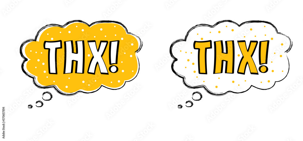 Slogan thx means thank you sign language. Cartoon drawn thx. Empty ...