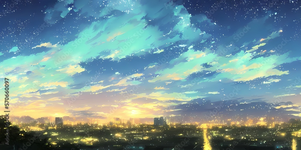 Anime background wallpaper, 4K wallpapers Stock Illustration | Adobe Stock