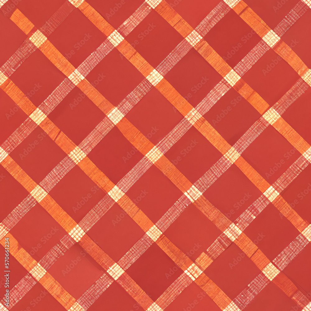 Seamless pattern of red and orange plaid mantle. red and orange picnic ...