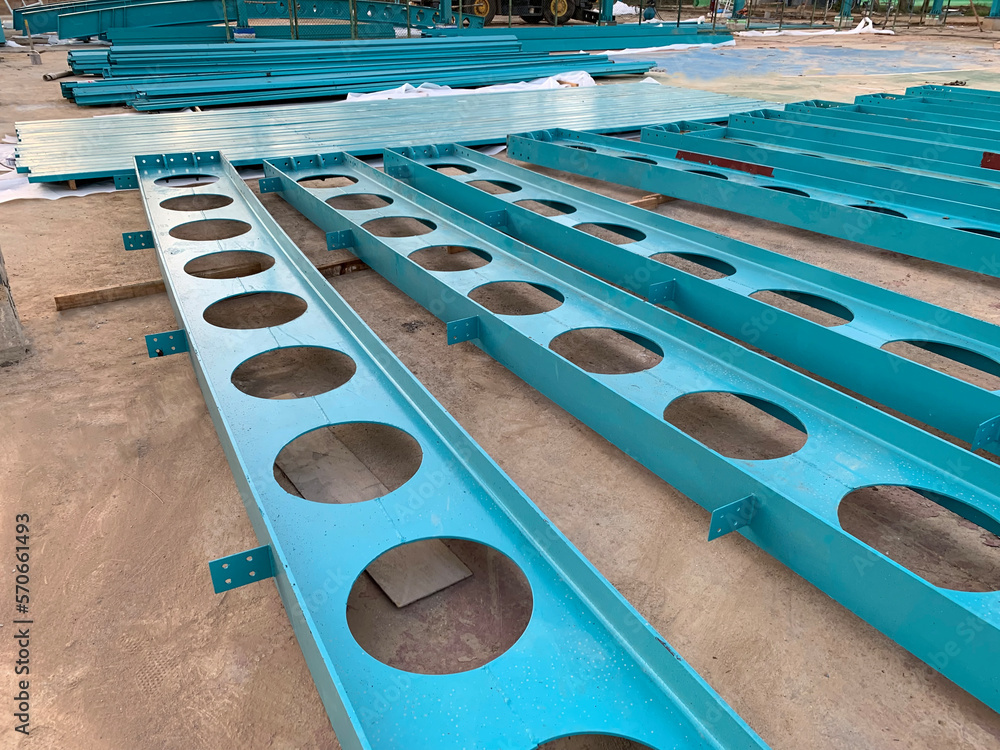 Photo & Art Print The blue steel columns and beams structure., kanchitdon