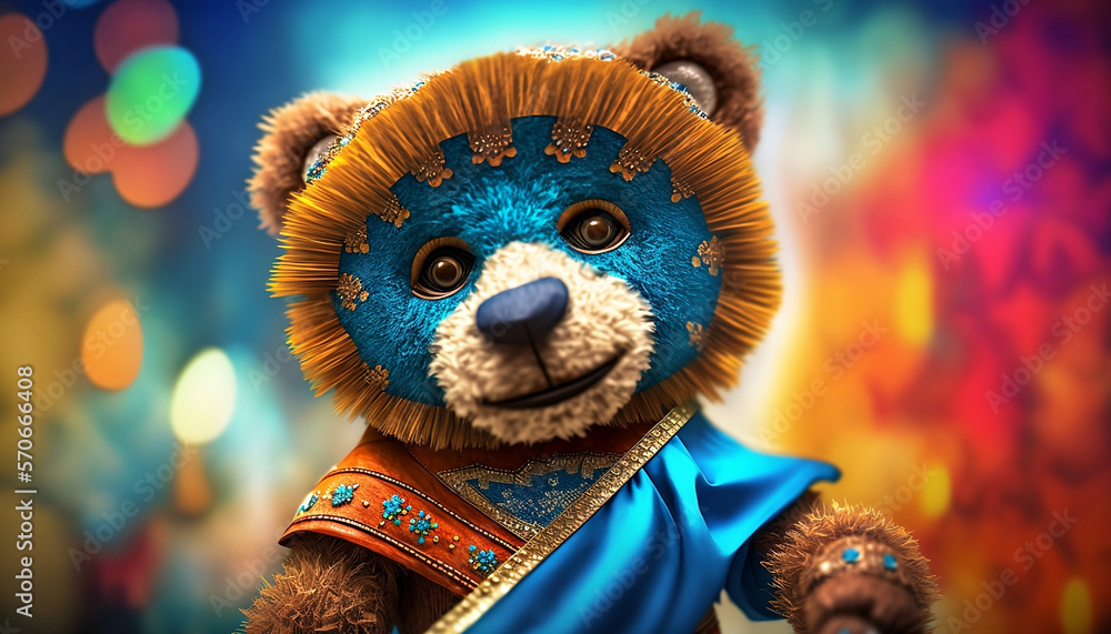 Rio Carnival, Bear Celebrating Carnival with Samba Costume, Digital ...