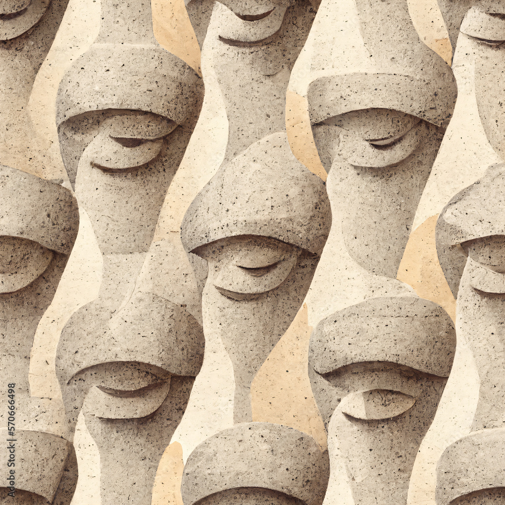 Seamless pattern of sand sculpture statues. sand sculpture pattern for ...