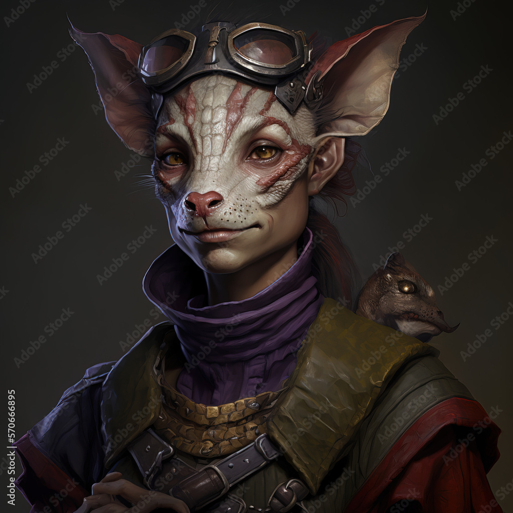 female kobold character portrait, rpg, fantasy avatar and token Stock ...
