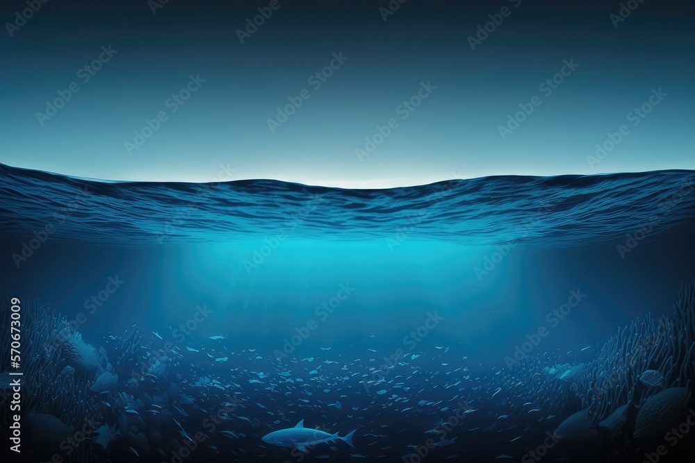 sea, ocean, deep blue, realistic blue, ocean night, calm ocean, water ...