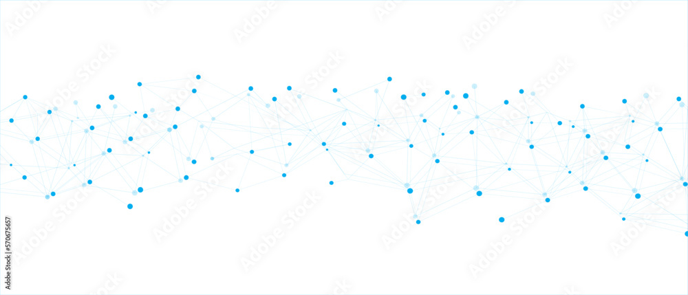 Blue network. Abstract connection on white background. Network ...