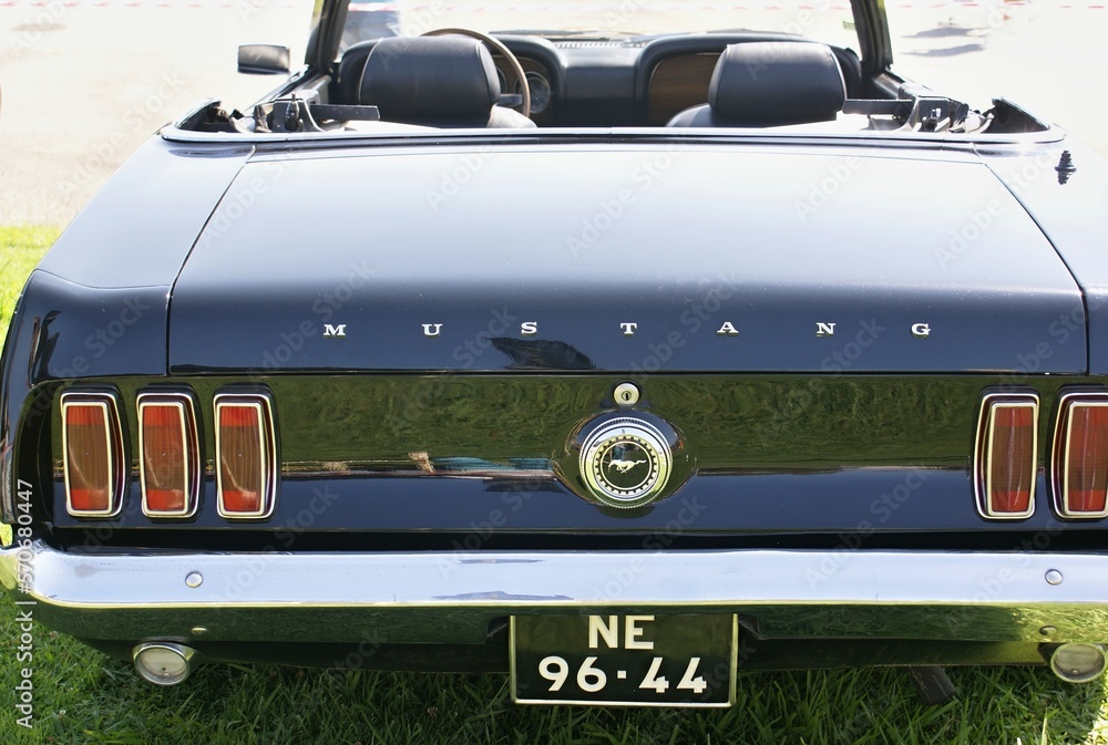 Rear of a classic Ford Mustang car Stock Photo | Adobe Stock
