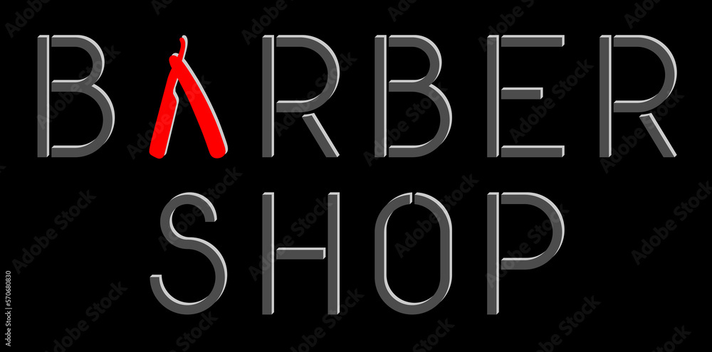 Original barber shop sign over black background Stock Vector | Adobe Stock