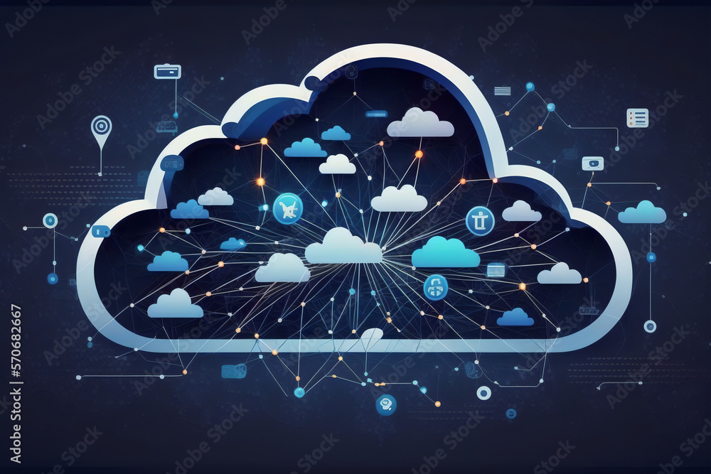 the power of cloud computing technology, this illustration depicts the ...