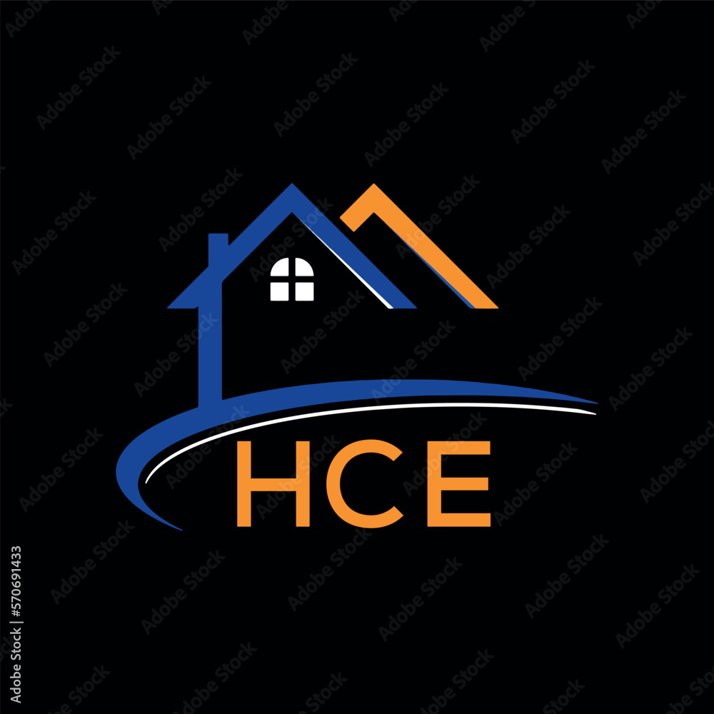 HCE house logo, letter logo. HCE blue image on black background and ... HCE house logo, letter logo. HCE blue image on black background and ...