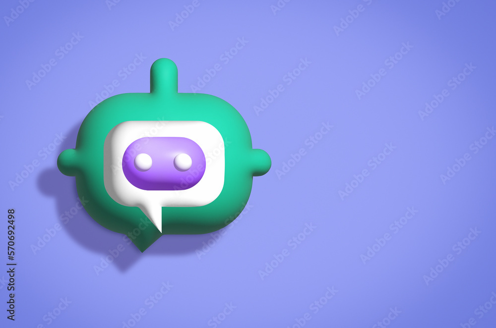 3d chatbot minimal icon on color background, 3d chat gtp icon, 3d open ...