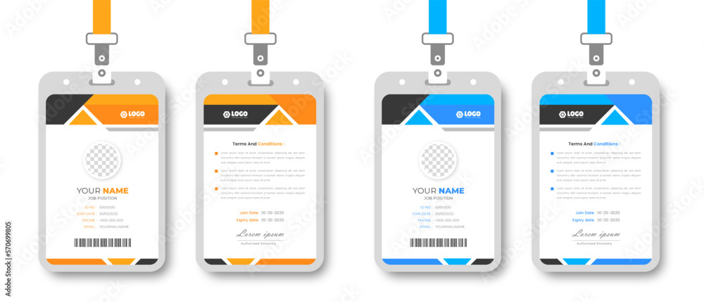 corporate Modern and simple business office id card design bundle ...