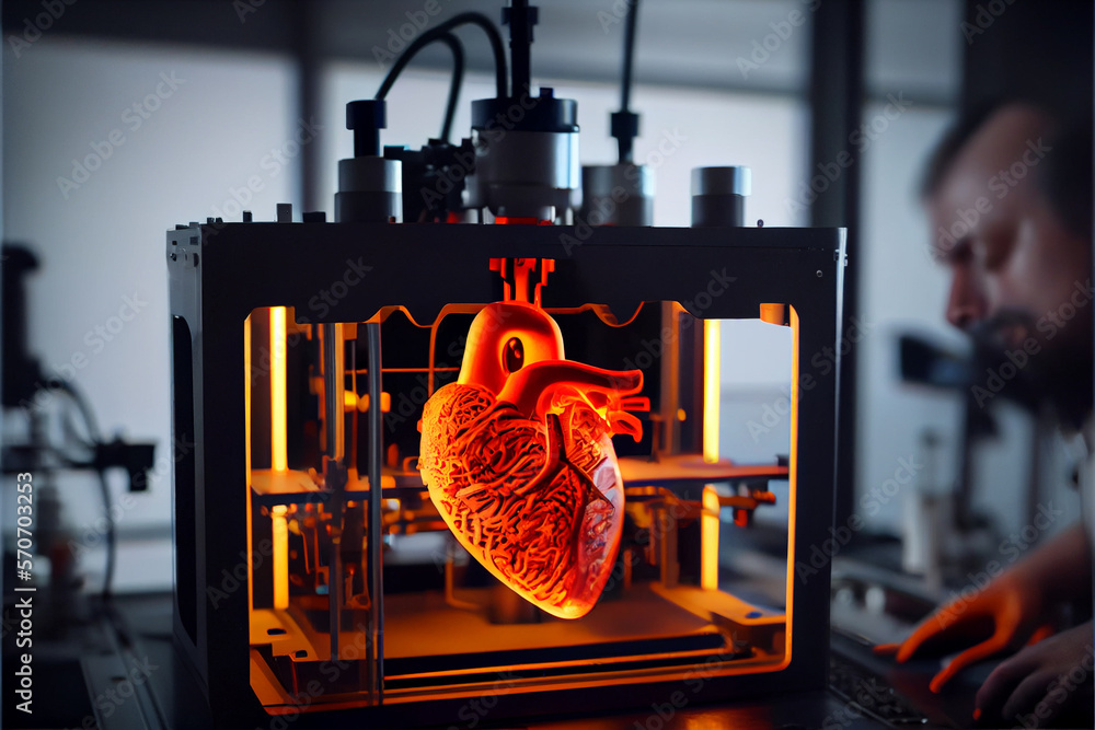 Ilustrace „Heart Organ 3D printing technology for transplantation of ...