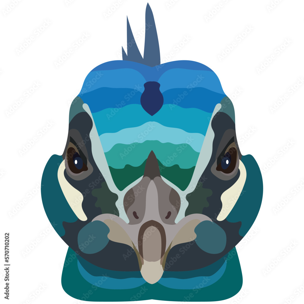 Peacock Face An Illustration Of The Muzzle Of A Beautiful Bird Is Depicted Bright Portrait On