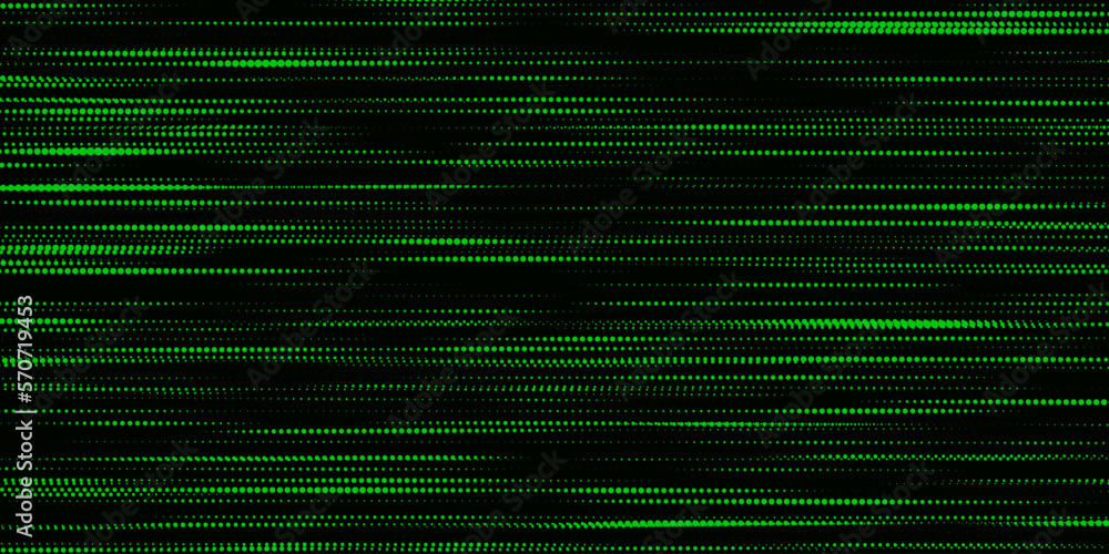 Green texture of halftone grunge dots. Futuristic abstract background, matrix or binary code ...