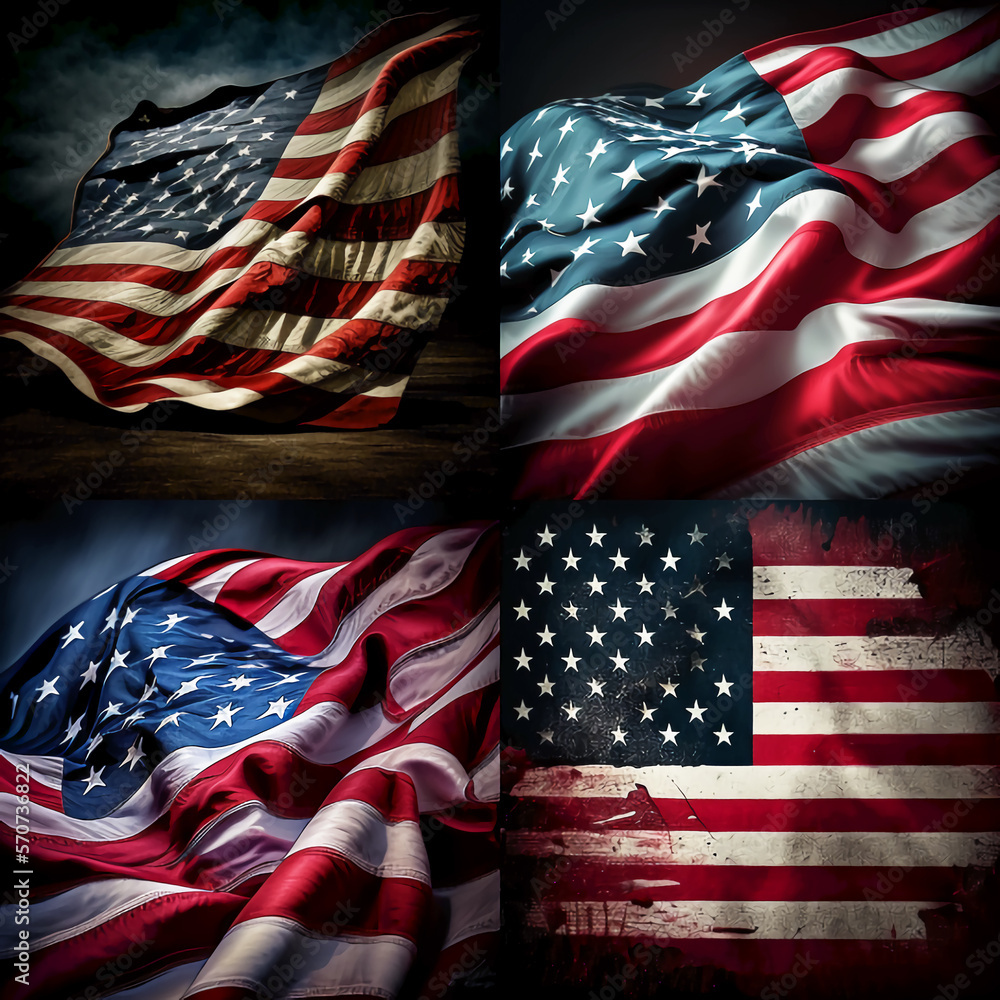 American flag. Collage. Generative AI Stock Illustration | Adobe Stock