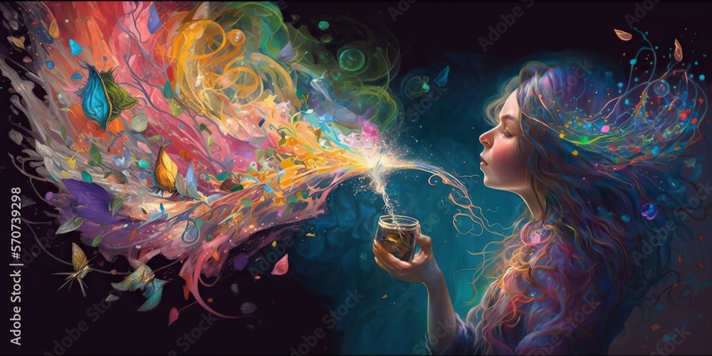 array of colors capturing the essence of imagination and creativity and ...